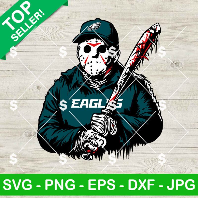 Jason Voorhees Philadelphia Eagles Football SVG, Jason Horror Football ...