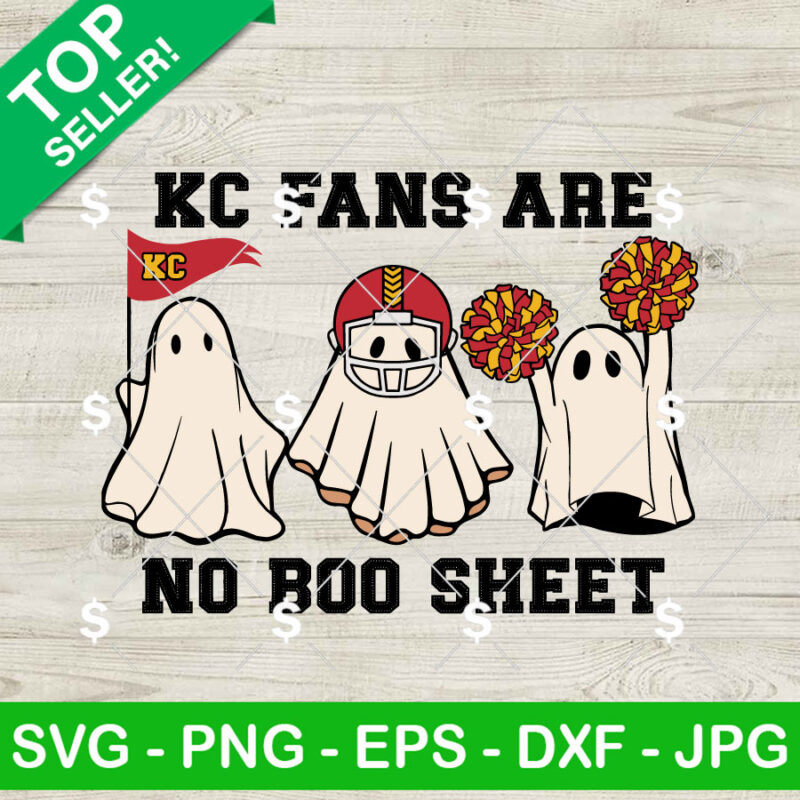 KC Fans Are No Boo Sheet PNG, KC Chiefs NFL SVG, KC Chiefs Boo Ghost SVG