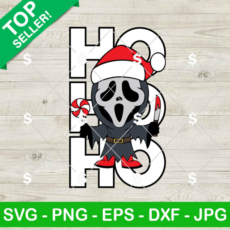 Scream Ghostface Horror Movie Door Sign SVG, Cute Ghostface Santa SVG, Horror Christmas Door ...