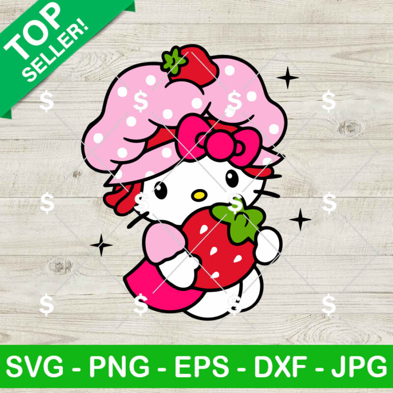 Hello kitty Strawberry Shortcake SVG, Strawberry Shortcake SVG, Kitty ...