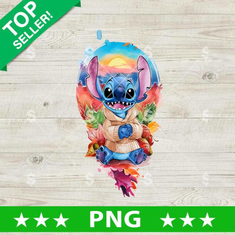 Stitch Fall Color PNG, Stitch Sublimation PNG