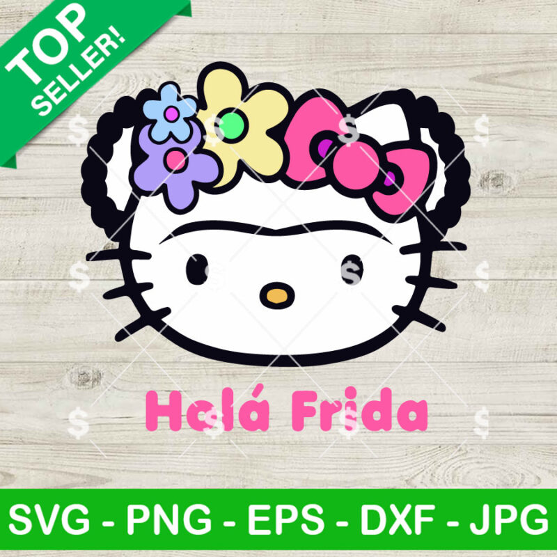 Hello Kitty Frida Kahlo SVG, Frida Kahlo Mexeican SVG, Hela Frida SVG