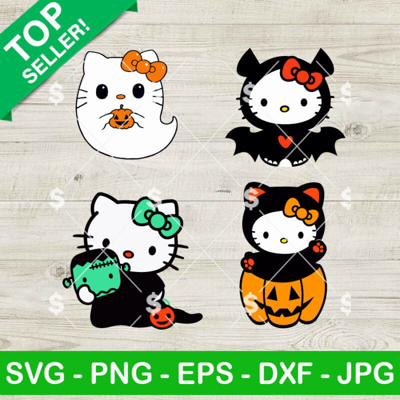 Hello Kitty Halloween Bundle SVG, Hello Kitty Costume SVG, Hello Kitty ...