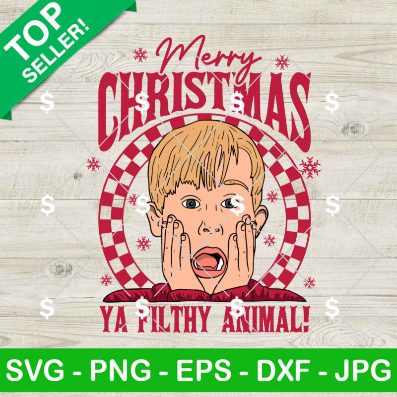Merry Christmas Ya Filthy Animal Home Alone SVG, Kevin McCallister SVG ...