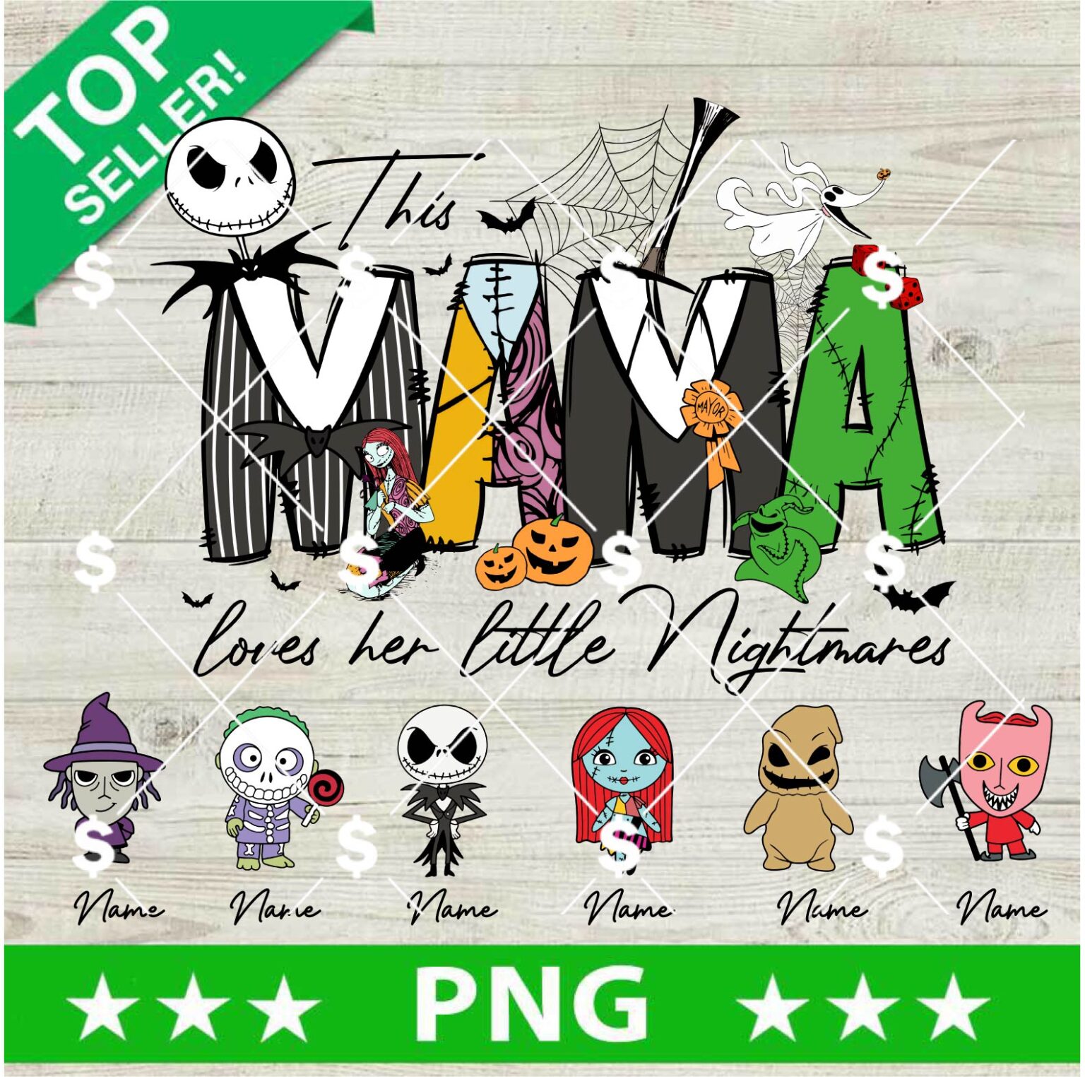 Custom This Mama Loves Her Little Nightmares PNG, Halloween Nightmare ...