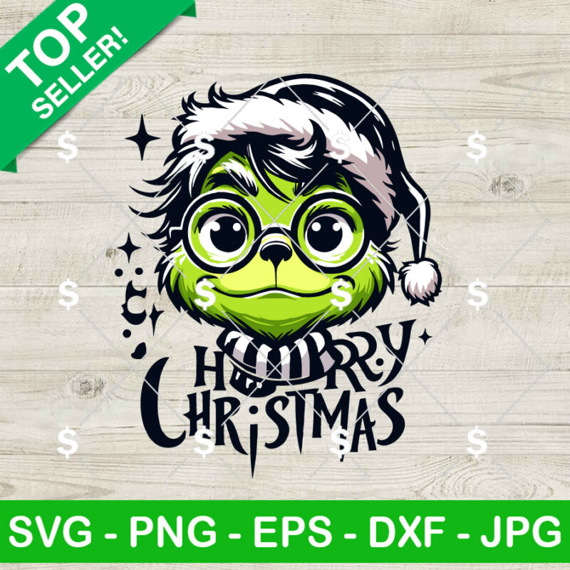 Grinch Harry Christmas SVG, Funny Grinch Sunglasses SVG, Harry Potter SVG