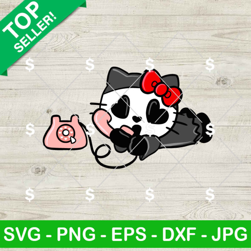 Hello Kitty Ghostface SVG, Call Me Scream Hello Kitty SVG, Horror Kitty SVG