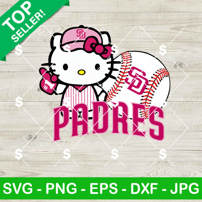 Hello Kitty Pink San Diego Padres MLB Bundle SVG, Hello Kitty MLB ...