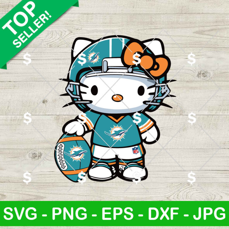 Miami Dolphins Hello Kitty Football Player SVG, Hello Kitty NFL ...