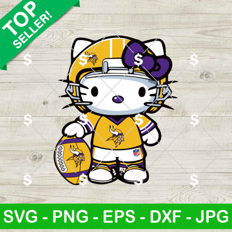 Minnesota Vikings Hello Kitty Football SVG, Hello Kitty NFL Football ...