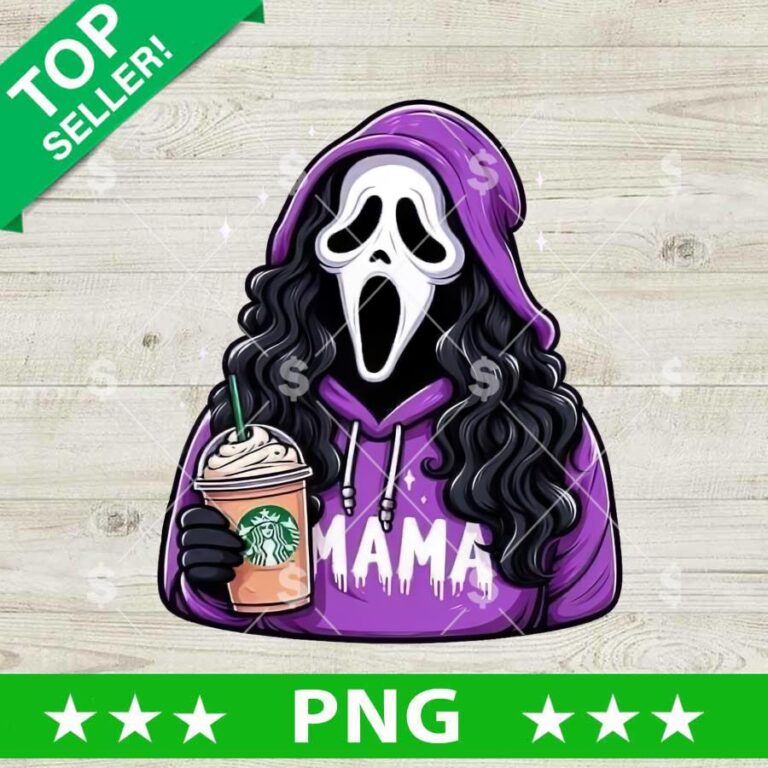 Ghostface Mama Scream Horror Drink Coffee PNG, Ghostface Mama Drink ...