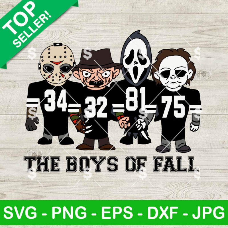 The Boys Of Fall Horror Characters Football SVG, Jason Voorhees ...