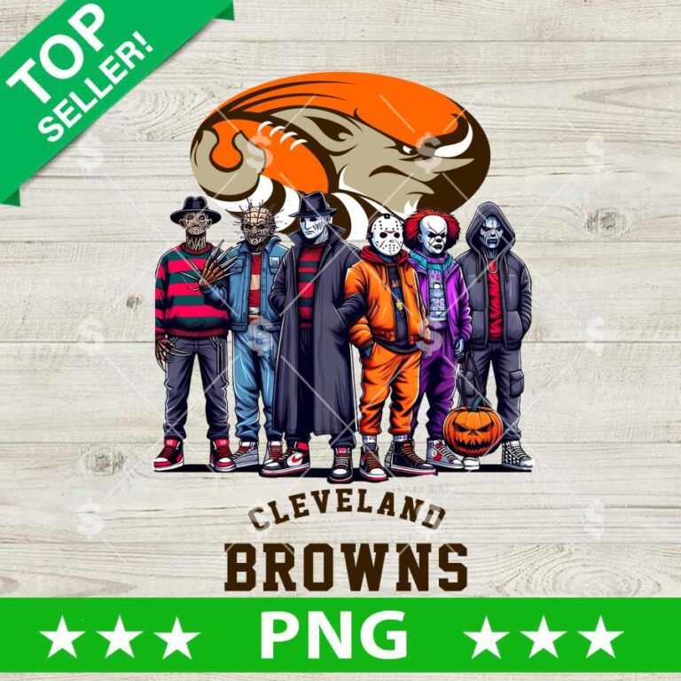 Horror Friends Cleveland Browns Football PNG, Horror NFL Halloween PNG ...