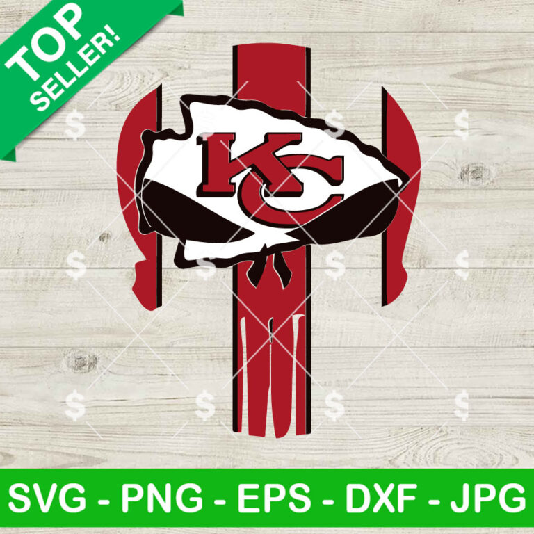 Kc Chiefs Skull SVG, Monster Skull Kc Chiefs SVG, KC Chiefs Football SVG
