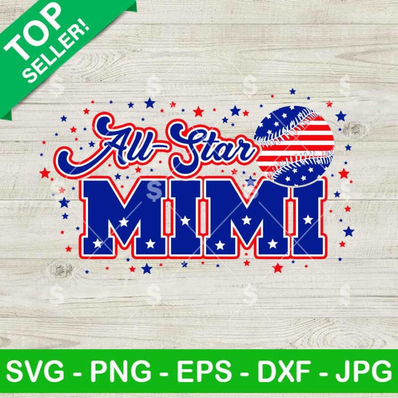 All Star Mimi SVG, Allstar Baseball Mimi SVG, Allstar Mimi SVG PNG