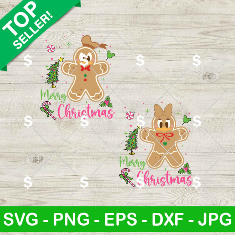 Christmas Disney Duck Gingerbread SVG, Donald and Daisy Gingerbread SVG ...