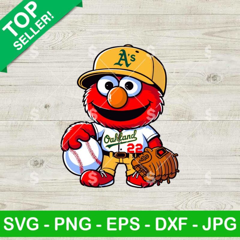 Oakland Athletics Elmo Sesame Street SVG, Sesame Street Baseball MLB ...