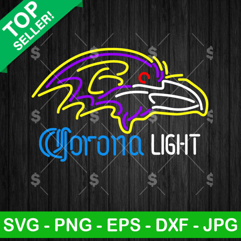 Baltimore Ravens Corona Light Logo Neon SVG, Baltimore Ravens Neon ...