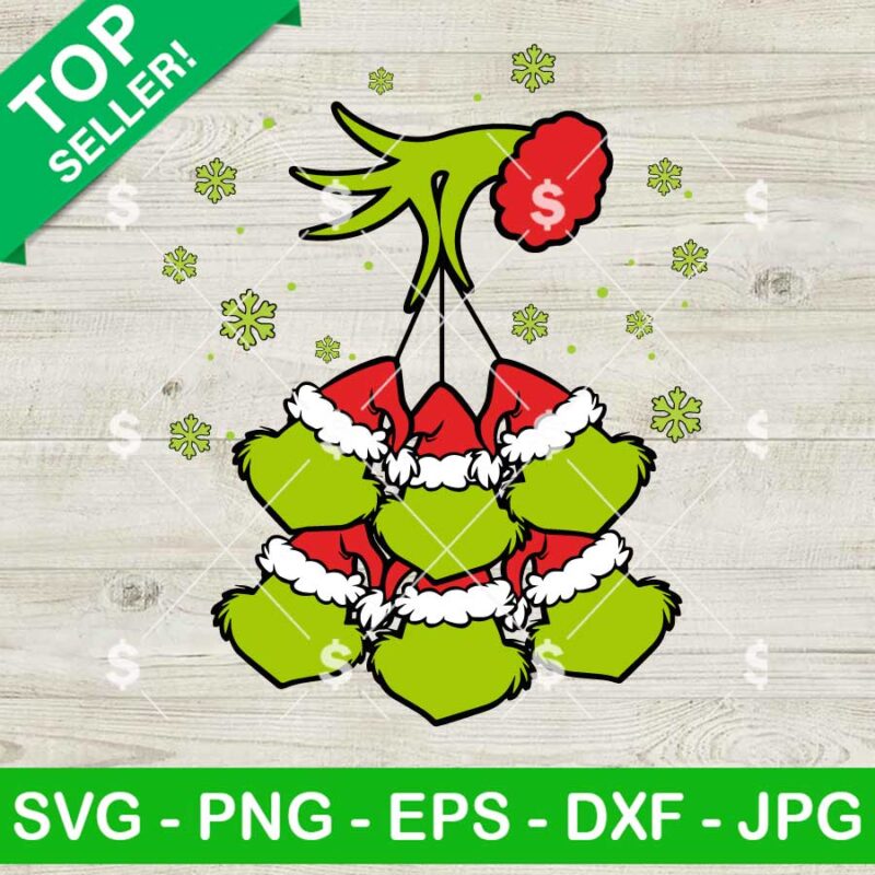 Grinch hand Holding Six Face SVG, Grinch Holding Ornament Custom Name SVG, Grinch Holding Grinch ...