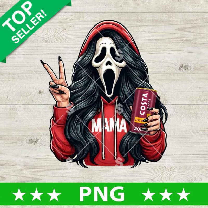 Mama Ghostface Drink Costa Coffee PNG, Ghostface Mama PNG, Ghostface ...