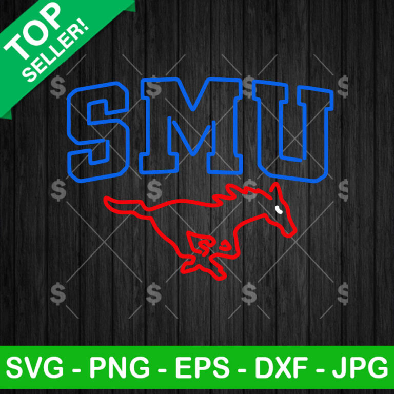 SMU Mustangs football Neon Logo SVG, SMU Mustangs Logo SVG, SMU ...