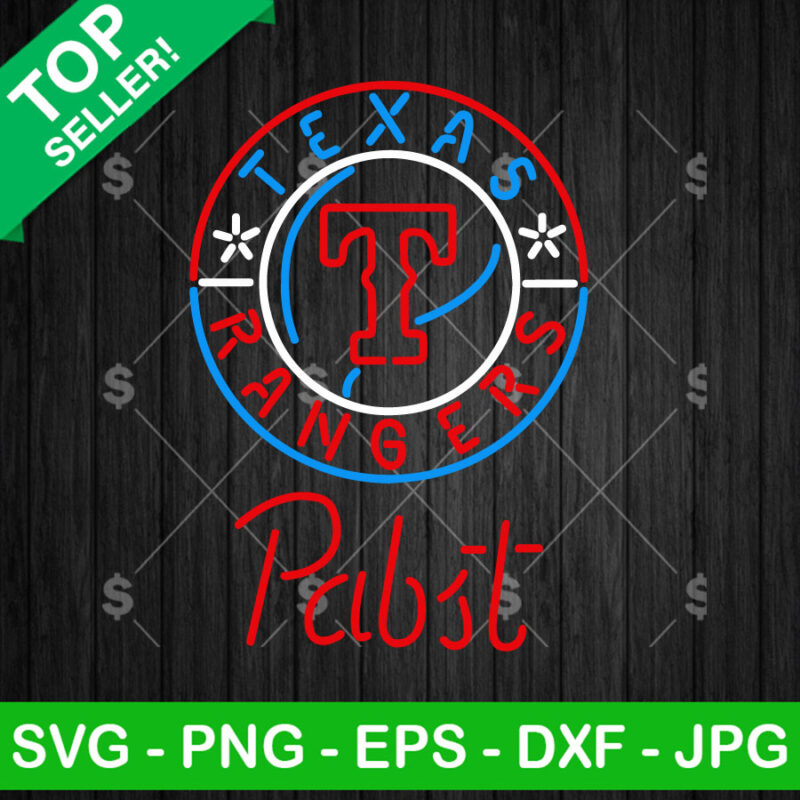 Texas Rangers Pabst Blue Ribbon Neon SVG, Texas Rangers MLB Neon Logo ...
