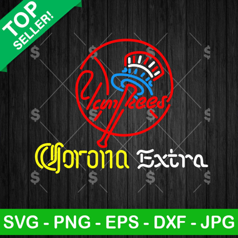 New York Yankees Corona Extra Neon Logo SVG, Yankees Corona Extra Beer ...
