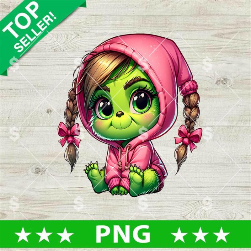 Baby Grinch Girl PNG, Pink Baby Grinch Boujee PNG, Girl Grinch ...