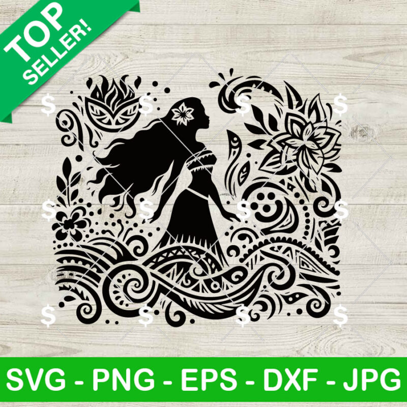 Disney Moana Mandala Princess SVG, Moana SVG, Moana Characters Mandala SVG