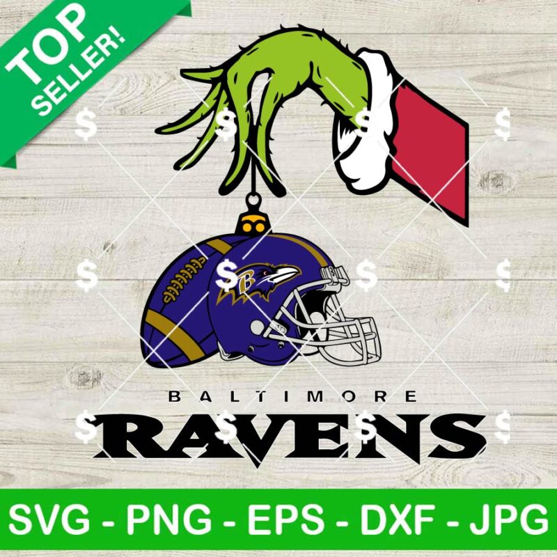 Grinch Hand Baltimore Ravens Football SVG, Grinch Football NFL SVG SVG ...