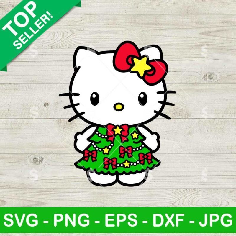 Hello Kitty Christmas Tree SVG, Hello Kitty Santa SVG, Christmas Tree ...