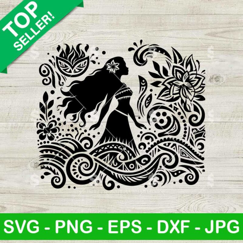 Moana Mandala SVG, Disney Zentage SVG, Disney Princess SVG