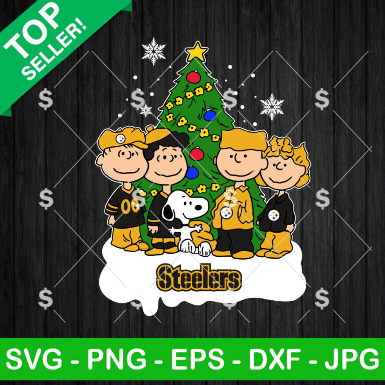 Snoopy Pittsburgh Steelers Christmas Tree SVG, Peanuts Friends Football ...