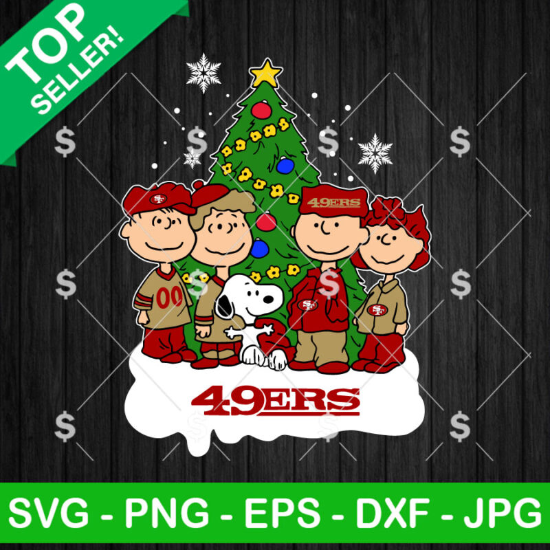 Snoopy 49ers Christmas Tree NFL Fan SVG, Peanuts Friends Football ...