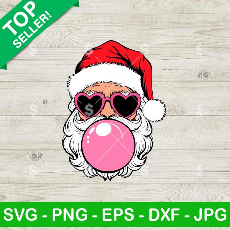 Santa Blowing Bubble Christmas SVG, Santa Christmas SVG, Retro Santa ...