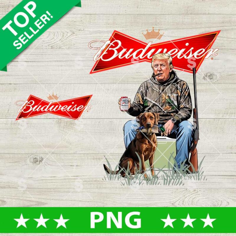 Trump Hunting Drink Budweiser Beer PNG, Trump Hunting PNG, Trump Drink ...