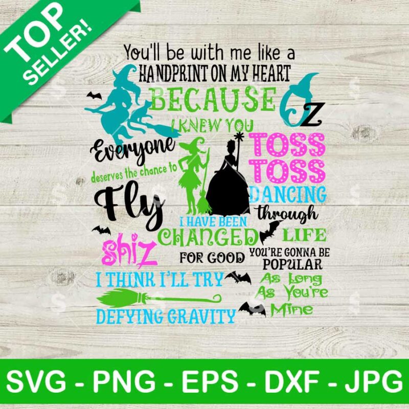 Wicked Musical Movie SVG, Wicked Witch SVG, Elphaba And Glinda Wicked SVG