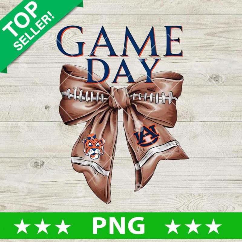 Game Day Auburn tigers Coquette Bow PNG, Auburn Tigers football PNG ...