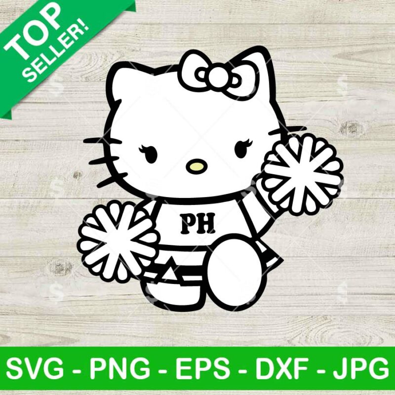 Hello Kitty Cheerleader Football SVG, Kitty Cheerleader SVG ...