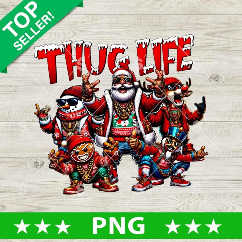 Thug Life Christmas Movie Characters Grinch Friends PNG, Santa Claus ...