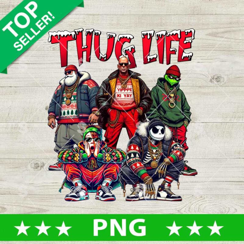 Thug Life Christmas Movie Characters Grinch Friends PNG, Santa Claus ...
