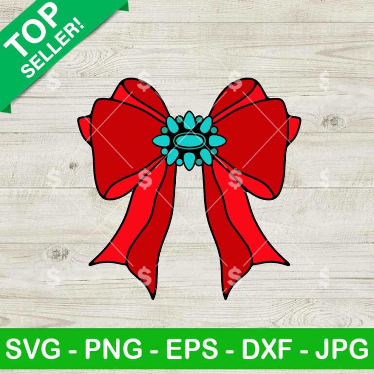 Christmas Bow Turquoise Christmas Concho SVG, Turquoise Christmas SVG ...