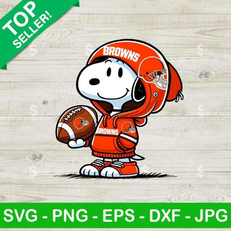 Snoopy Wearing Cleveland Browns Football SVG, Snoopy NFL Football SVG