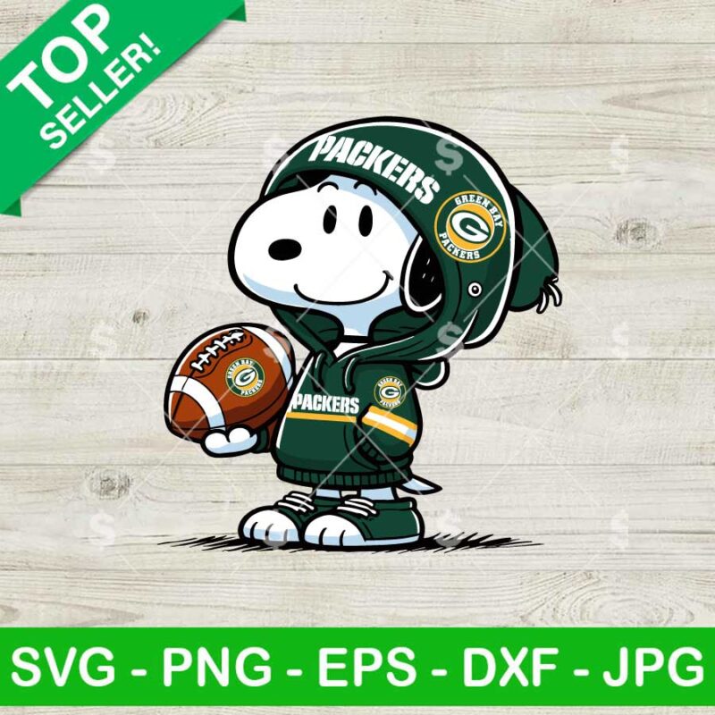 Snoopy Wearing Green Bay Packers Hoodie SVG, Snoopy NFL Fan SVG