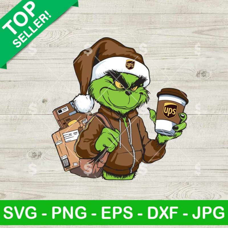 Grinch UPS SVG, Christmas Grinch UPS Logo SVG, Grinchmas Holiday SVG