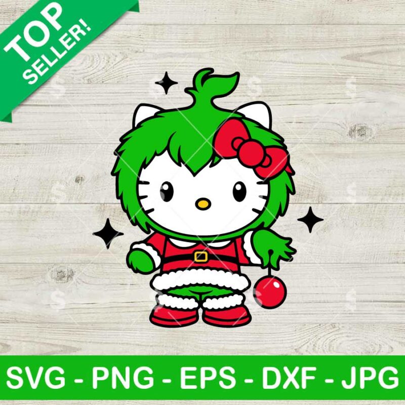 Hello Kitty Baby Grinch Ornament SVG, Grinch Hello Kitty SVG, Christmas ...