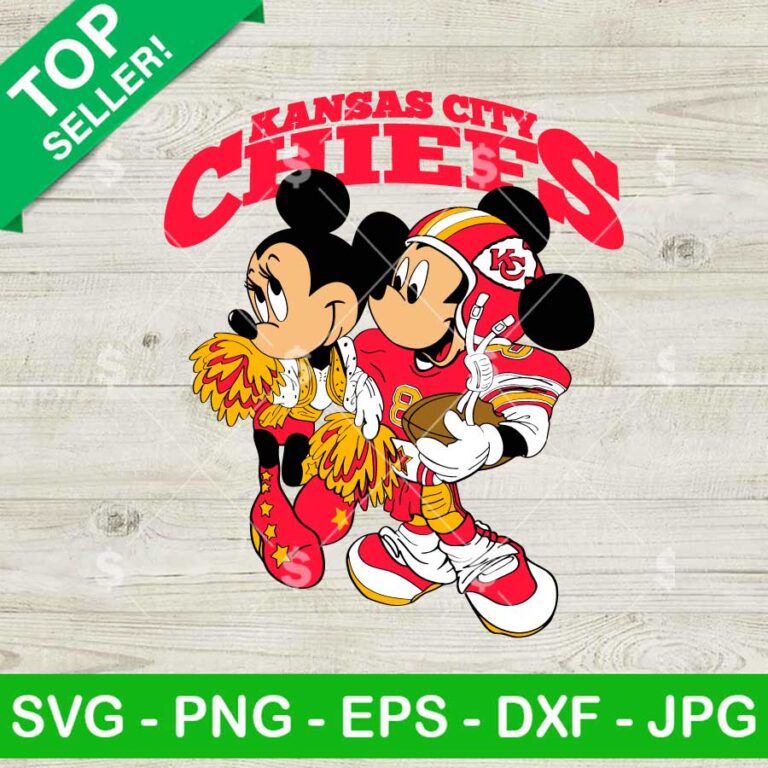 KC Chiefs Mickey Minnie Football SVG, Kansas City Chiefs Football SVG ...