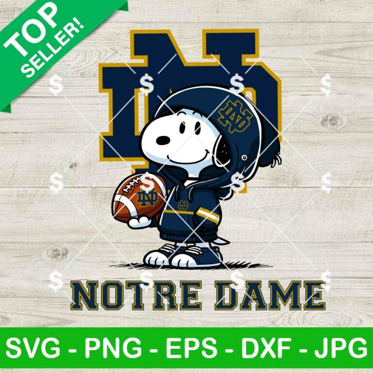 Snoopy Notre Dame Fighting Irish Football SVG, Snoopy Football Hoodie SVG