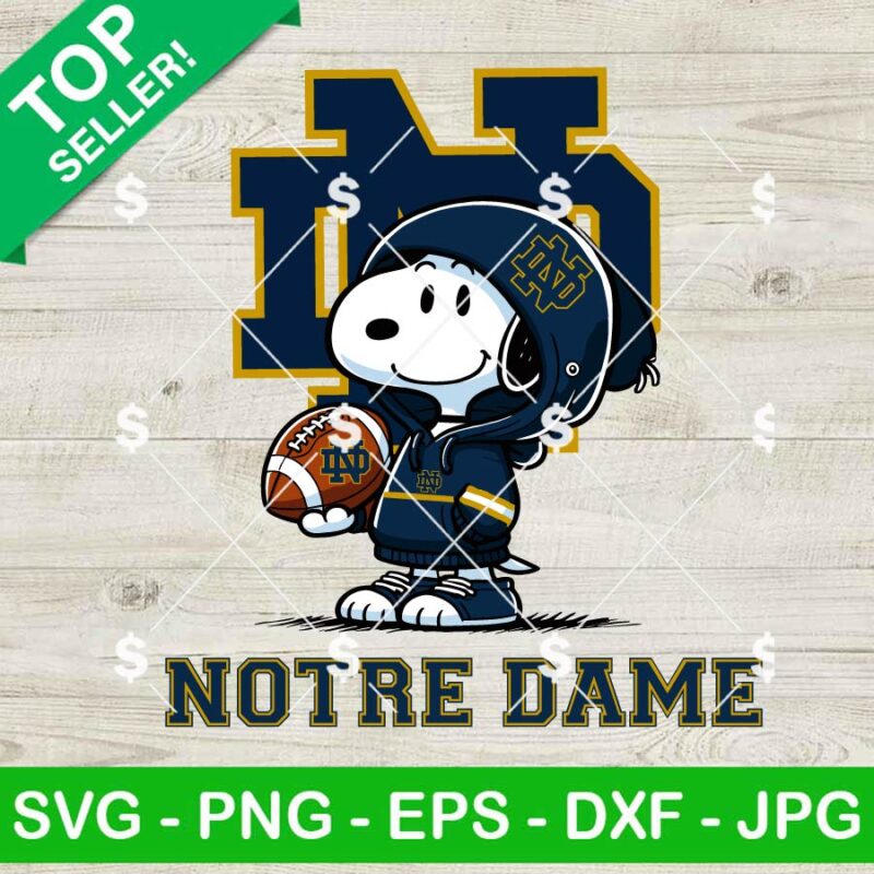 Snoopy Notre Dame Fighting Irish Football SVG, Snoopy Football Hoodie SVG