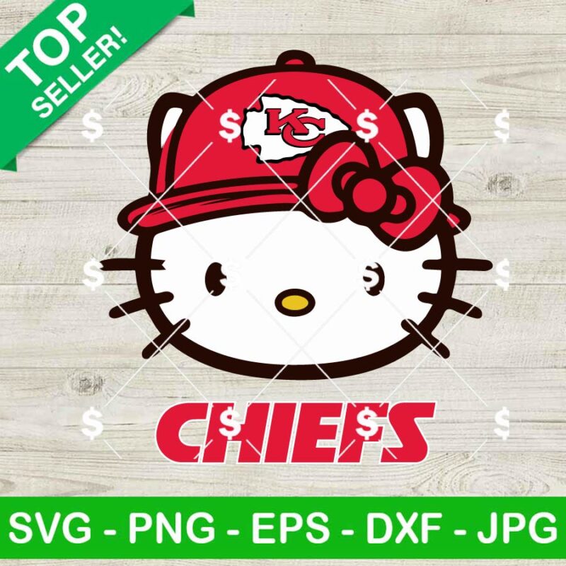 Hello Kitty Face Kansas City Chiefs SVG, Kansas City Chiefs NFL SVG ...